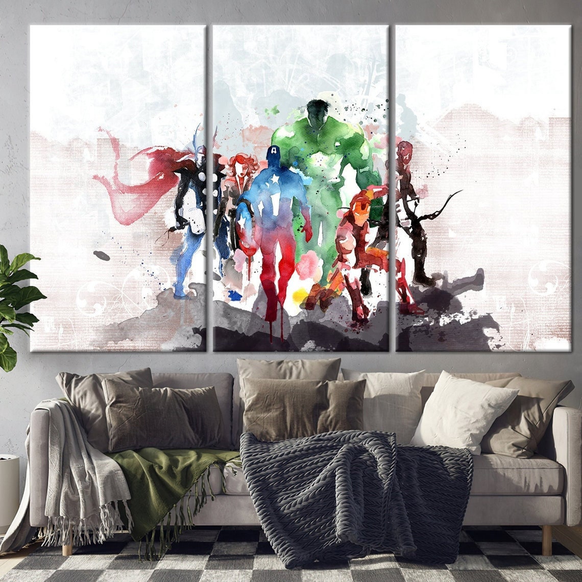 Marvel Avengers Poster Super Hero Wall Art Movie Canvas | Etsy