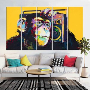 Monkey Radio, Monkey Boombox Canvas, Monkey Radio Canvas, Monkey Wall ...