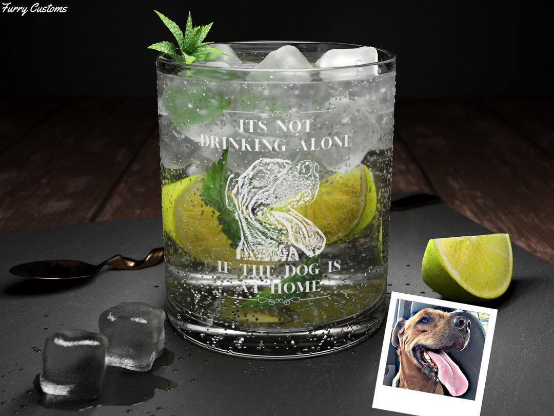 Custom Drinking Buddy Glass, Portraits Using Pet Photo,personalized Dog ...