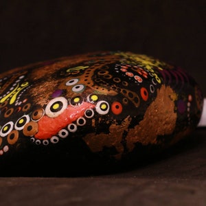 Painted River Rock Abstract Art Gold Inlay - Etsy