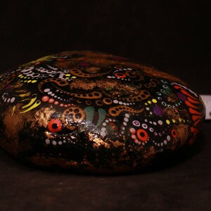 Painted River Rock Abstract Art Gold Inlay - Etsy