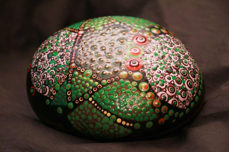 Hand Painted Mandala Stone River Rock Very Detailed Turtle - Etsy