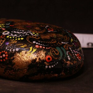 Painted River Rock Abstract Art Gold Inlay - Etsy