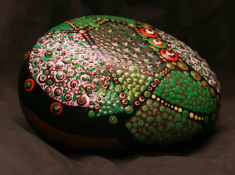 Hand Painted Mandala Stone River Rock Very Detailed Turtle - Etsy