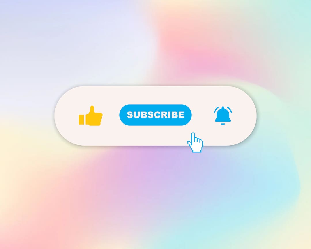 Yellow & Blue Youtube Subscribe Button, Animated Youtube Subscribe ...