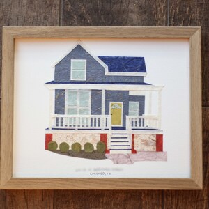 Custom Cut Paper House Collage Handmade House Portrait Minimalist ...