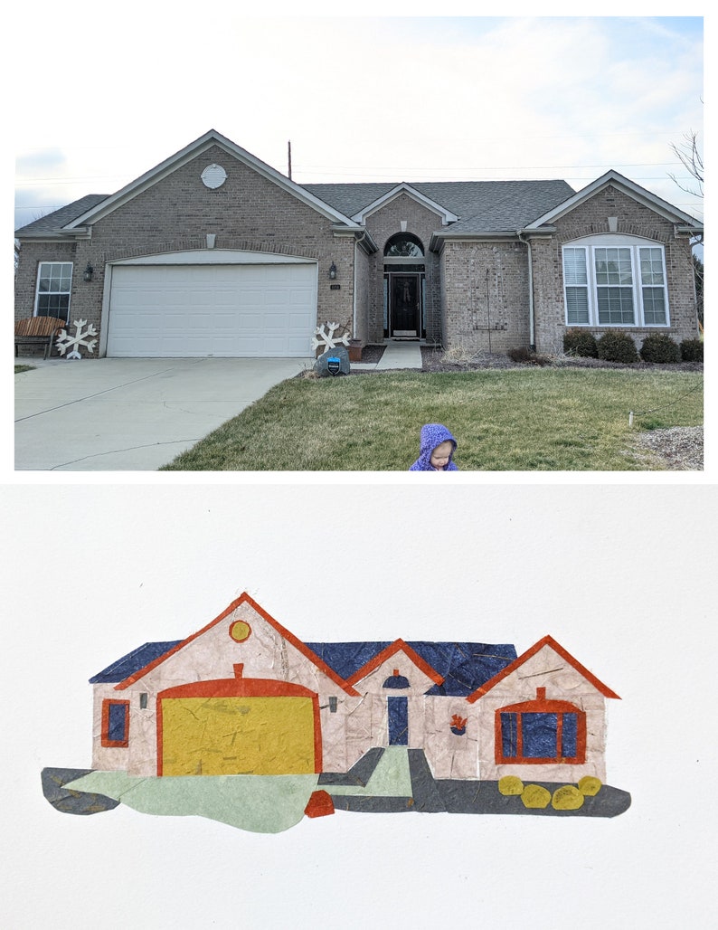 Custom Cut Paper House Collage Handmade House Portrait - Etsy