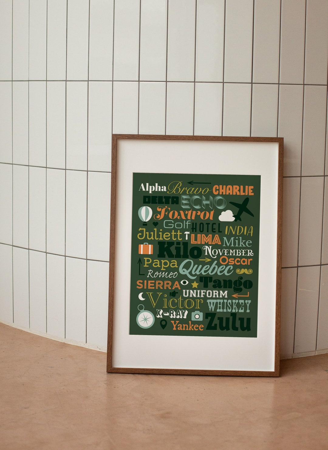 Pilot Phonetic Alphabet Poster - 11x14" Alphabet Print - Alpha Bravo ...