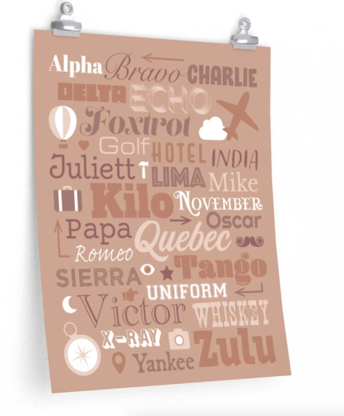 Pilot Phonetic Alphabet Poster Alphabet Print Alpha Bravo | Etsy