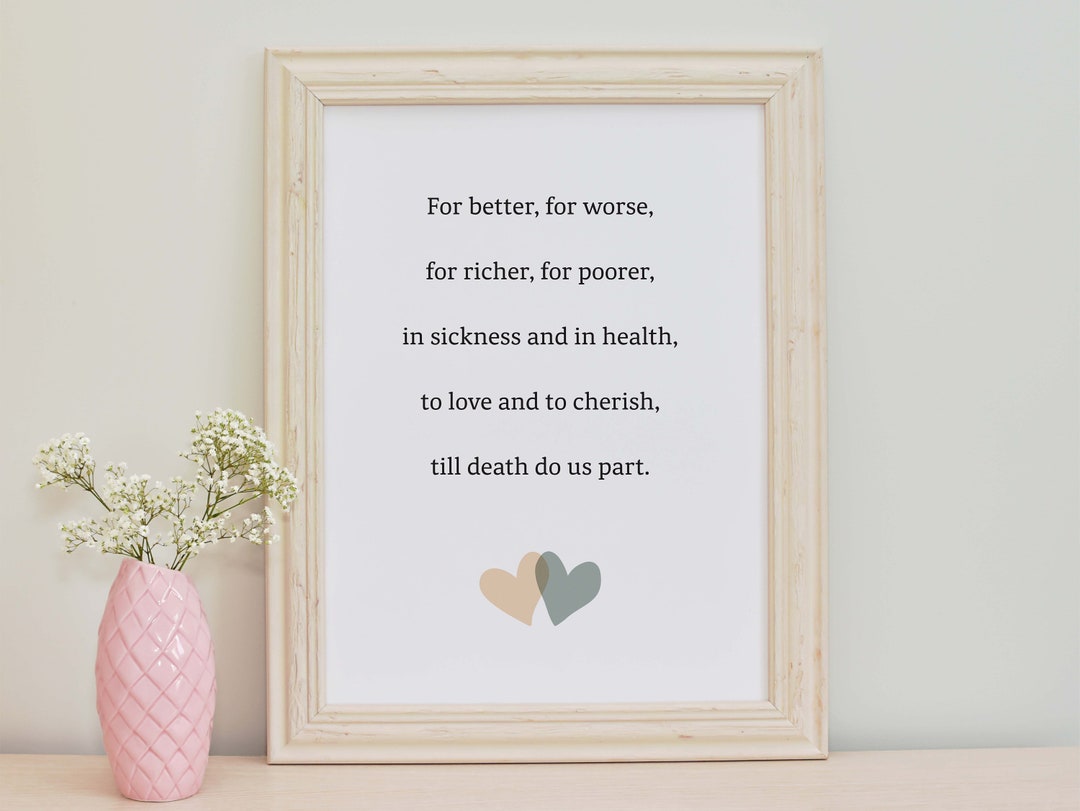 Traditional Wedding Vows Print - Marriage Vows Art Print, 8x10" - 1st ...