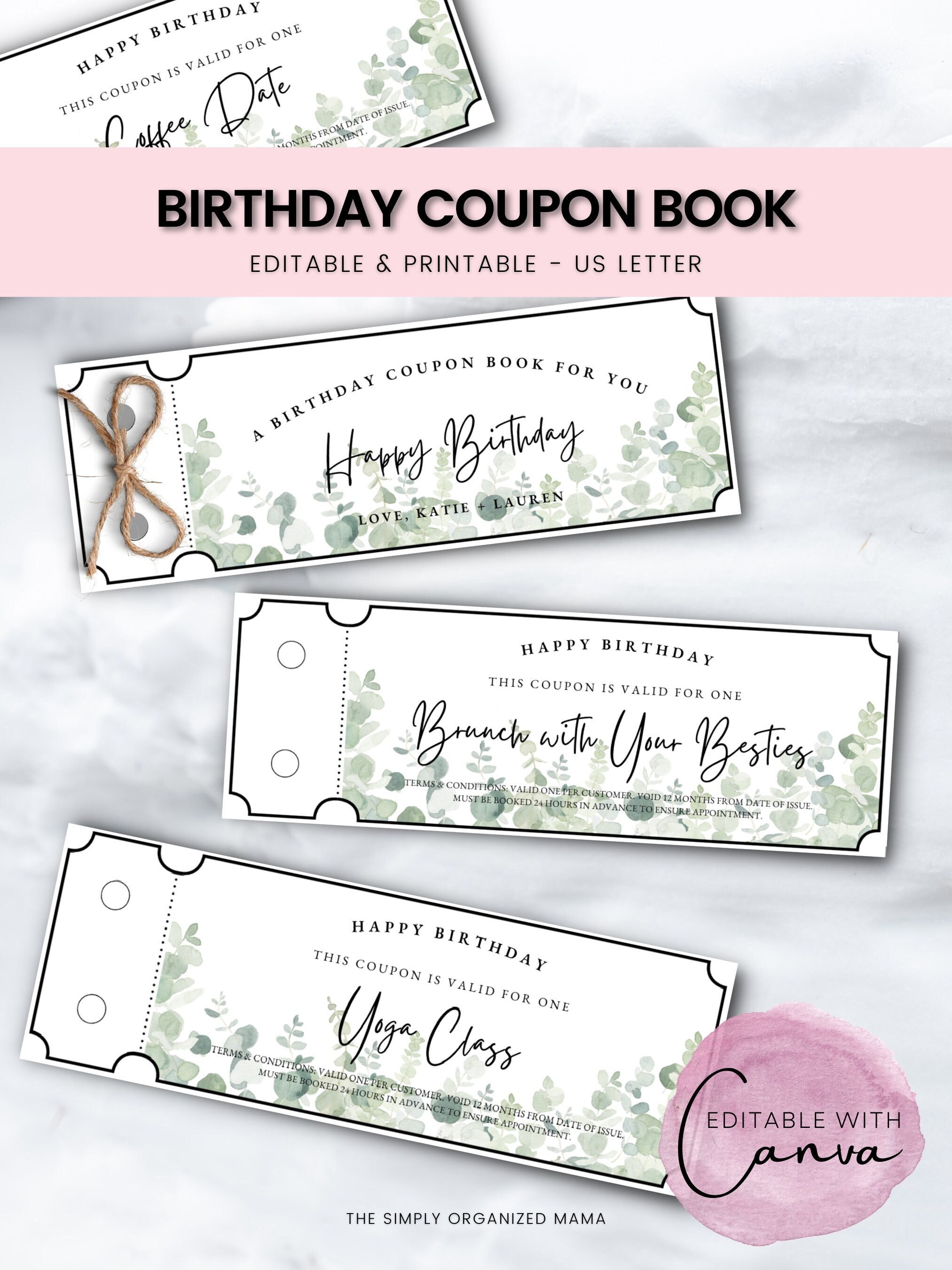 Editable Birthday Coupon Book Template Printable Birthday - Etsy Australia