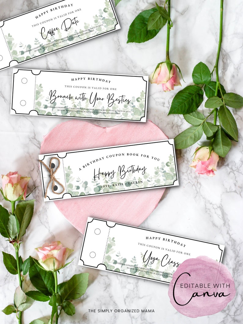 Editable Birthday Coupon Book Template Printable Birthday - Etsy Australia