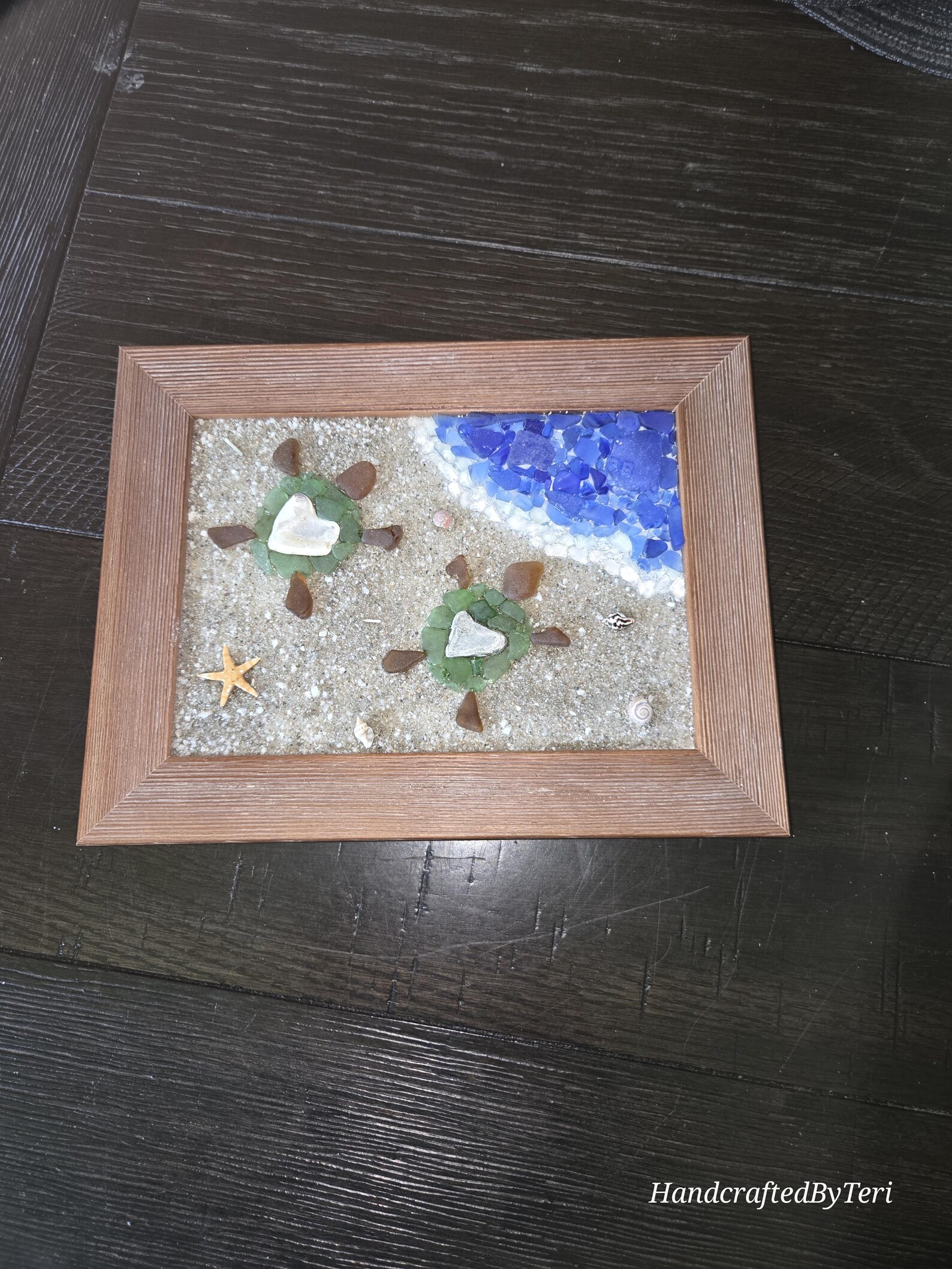 Sea Glass Sea Turtles, Sea Glass Art, Shell Art, Frames Wall Art ...