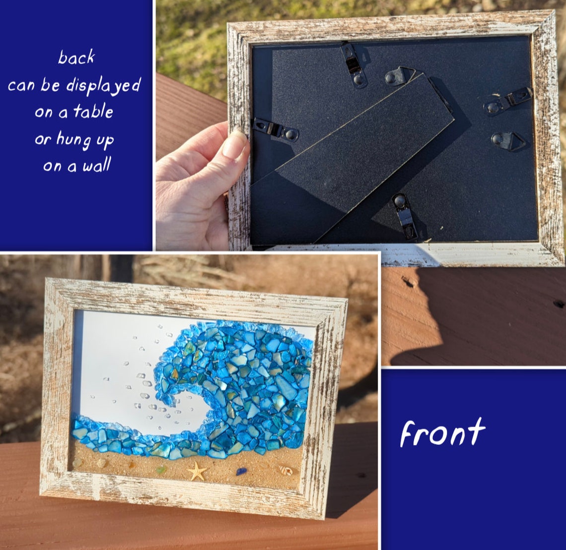 Sea Shell Wave, at a Sea Glass Beach, Glass and Shell Art, Handmade Art ...