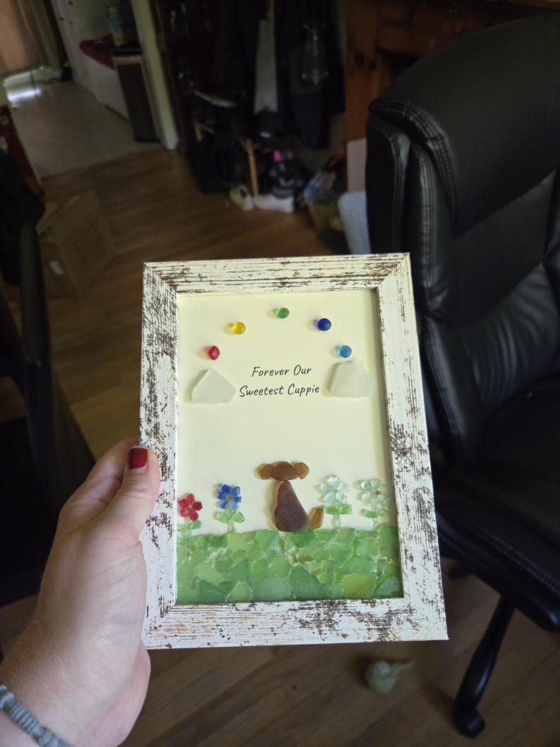 Sea Glass Art, Pebble Dog at the Rainbow Bridge, Sea Glass Art ...