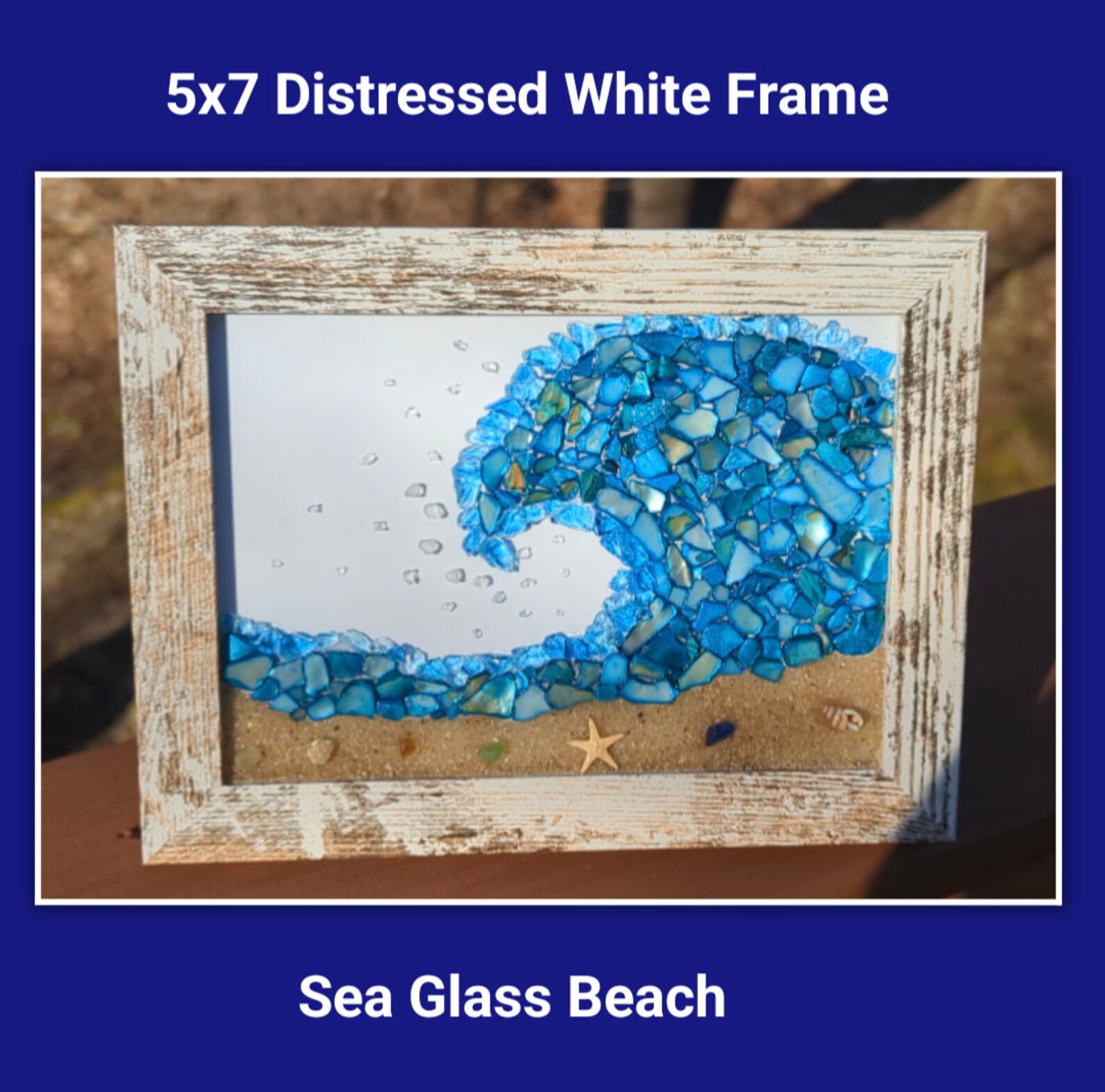 Sea Shell Wave, at a Sea Glass Beach, Glass and Shell Art, Handmade Art ...