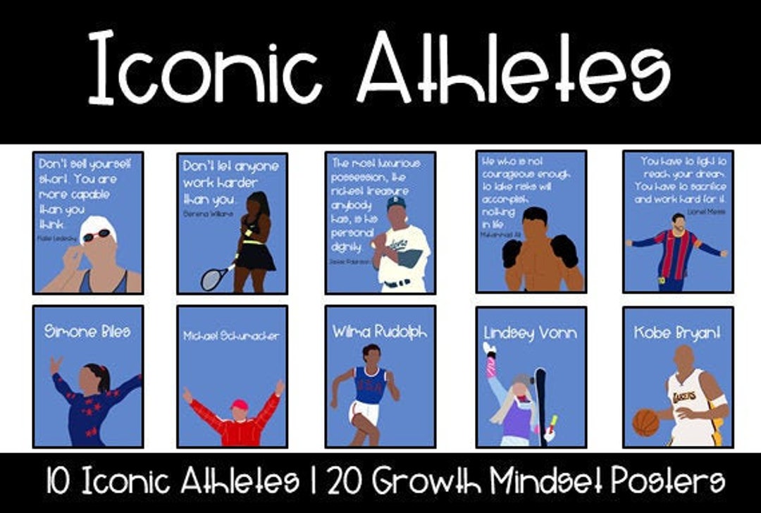 Iconic Athletes Poster Set - Etsy
