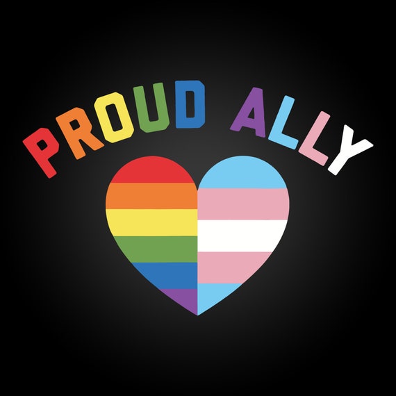 Proud Ally Lgbt Rainbow Heart Svg Png Dxf Eps2 | Etsy