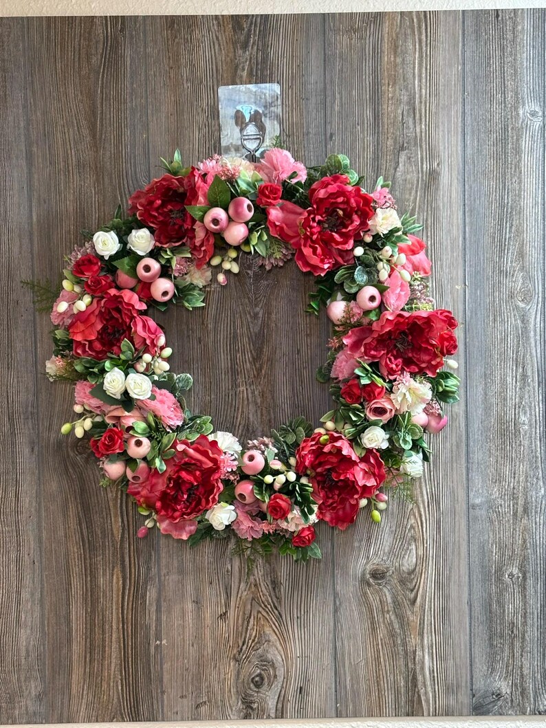 Spring Floral Wreath Valentine's Day Wreath - Etsy