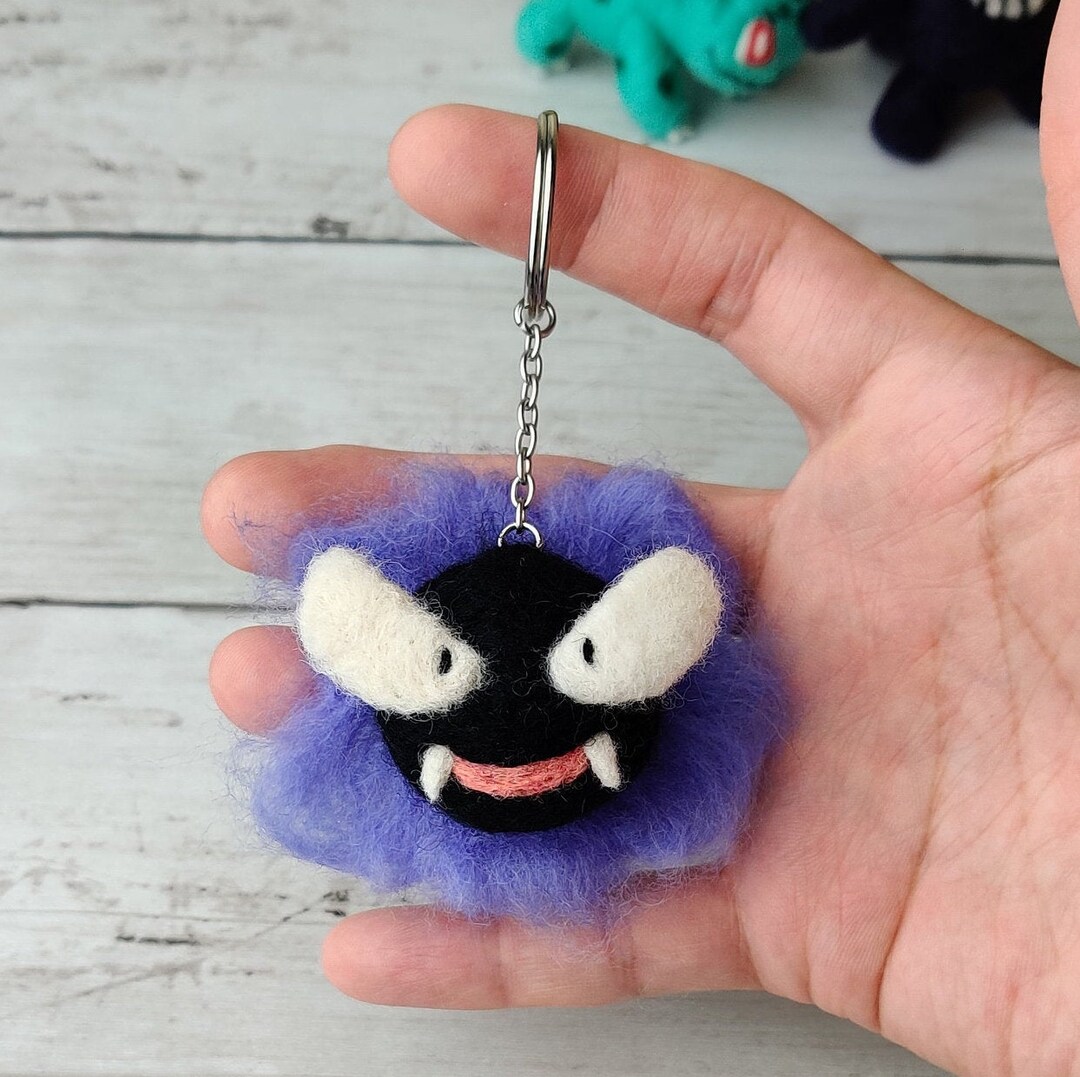 Pokemon Gastly Keychain Needle Felt Handmade 3D Wool Figure. - Etsy