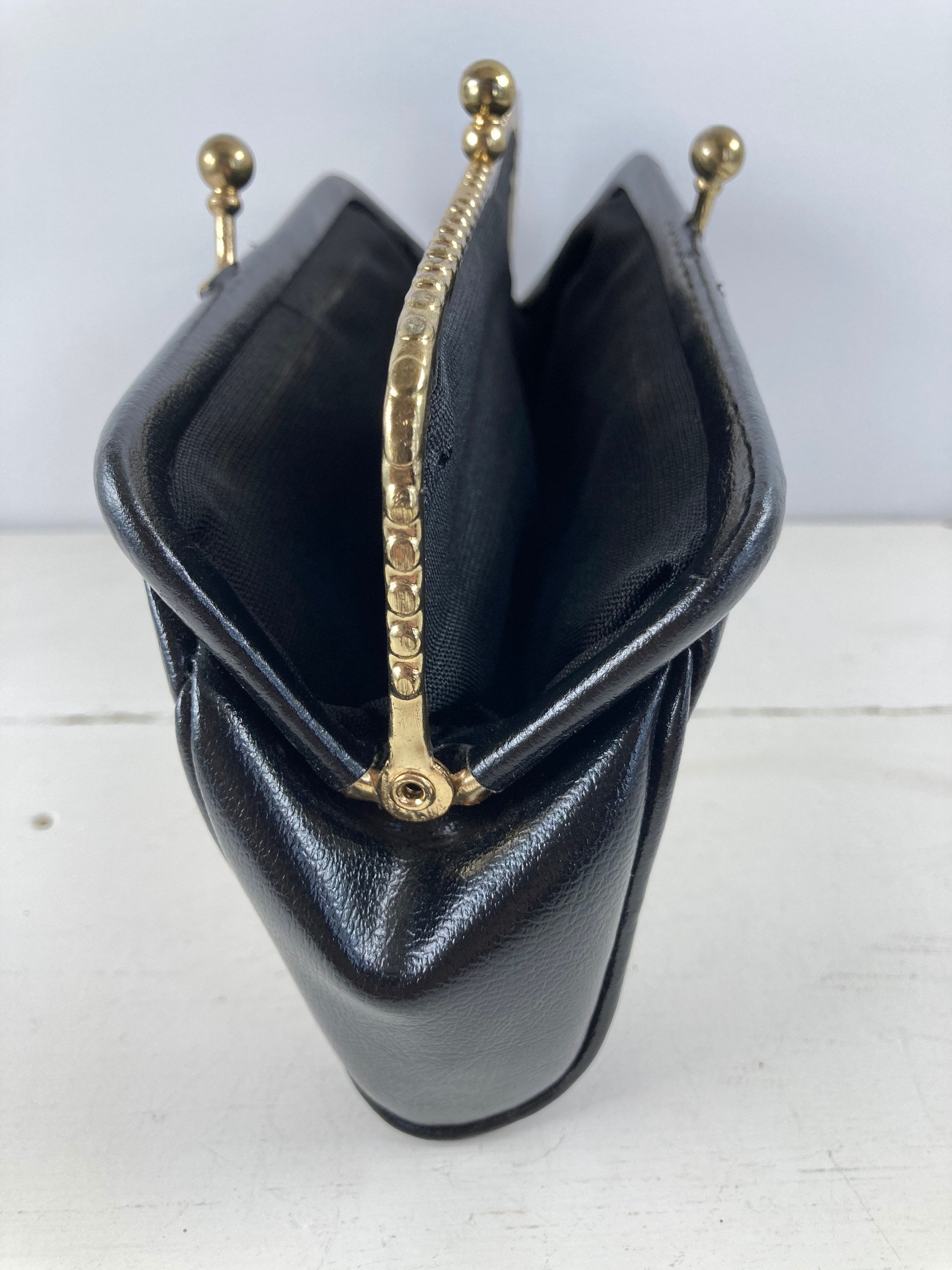 Vintage Black Floral Tapestry Clutch Purse Three Kiss Lock - Etsy