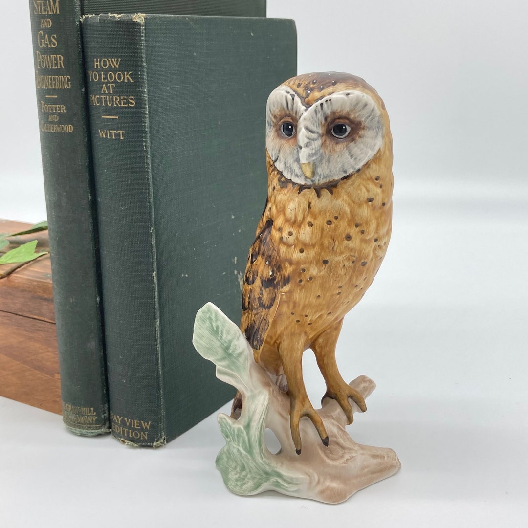 Vintage Barn Owl Ceramic Figurine, Goebel Handpainted Owl on Tree ...