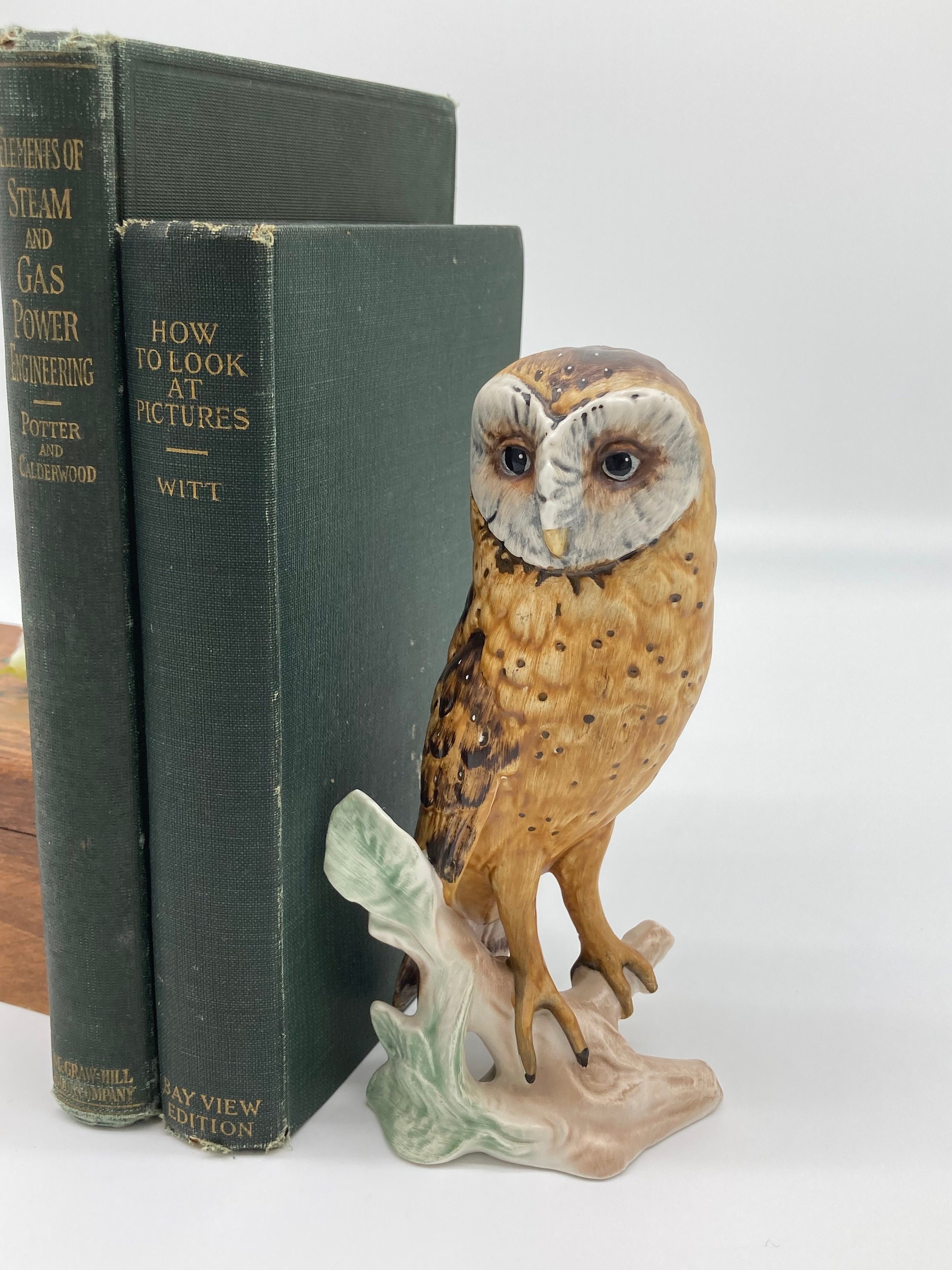 Vintage Barn Owl Ceramic Figurine, Goebel Handpainted Owl on Tree ...