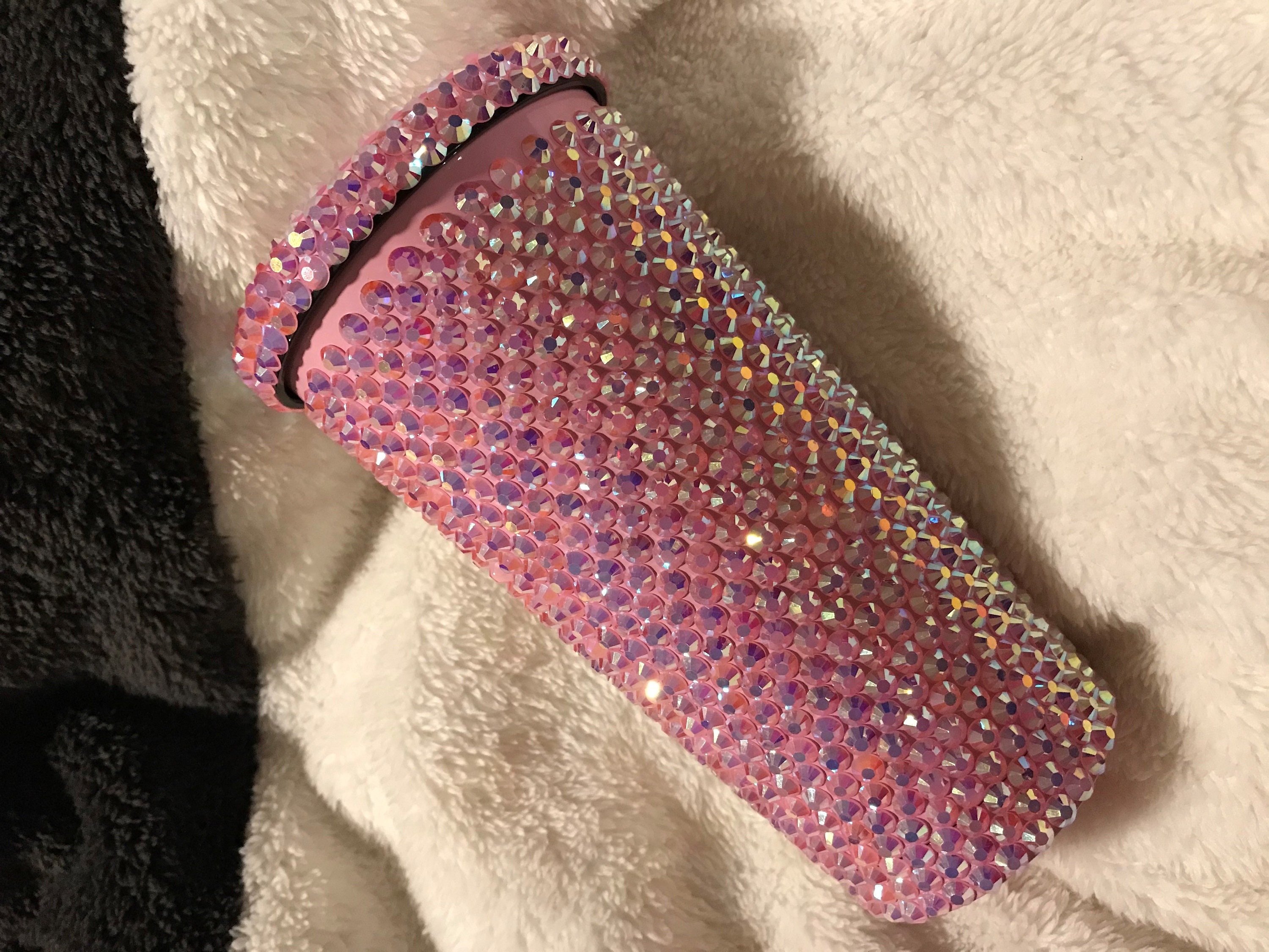 Pink Rhinestone Decorated Bling Cup, 500ml, With Straw - Etsy UK