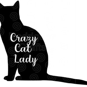 CRAZY CAT LADY Svg Cat Svg Dxf Pdf Jpg - Etsy