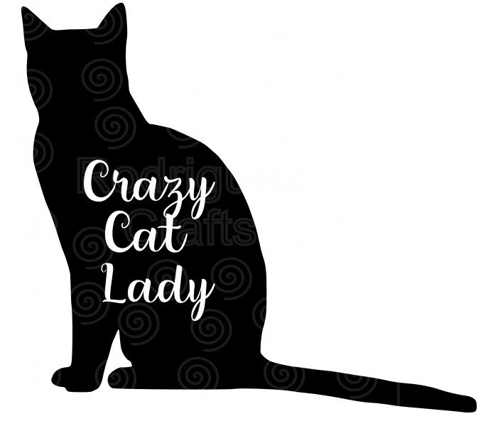 CRAZY CAT LADY Svg Cat Svg Dxf Pdf Jpg - Etsy