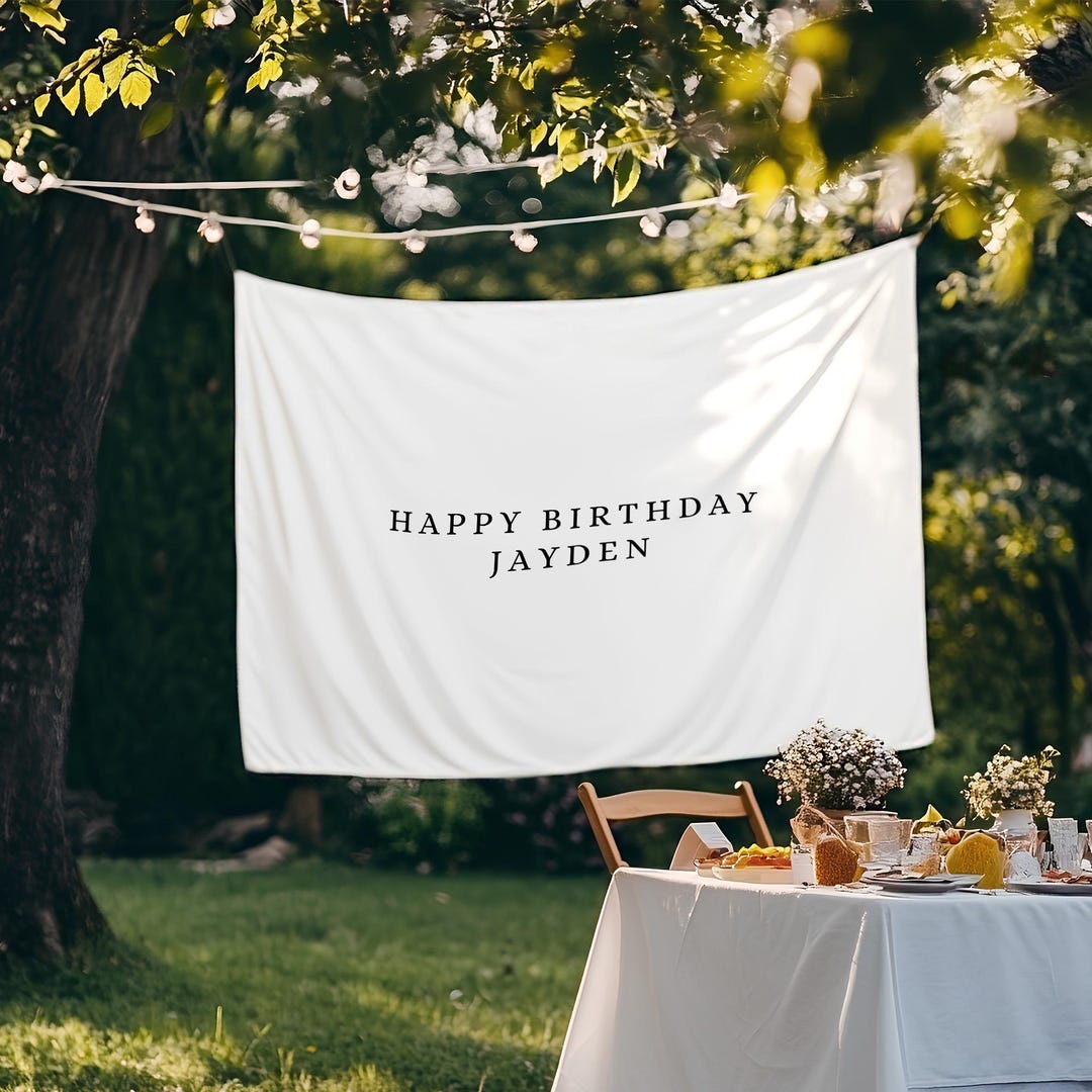 Custom Birthday Backdrop, Personalised Birthday Name Flag, Birthday ...