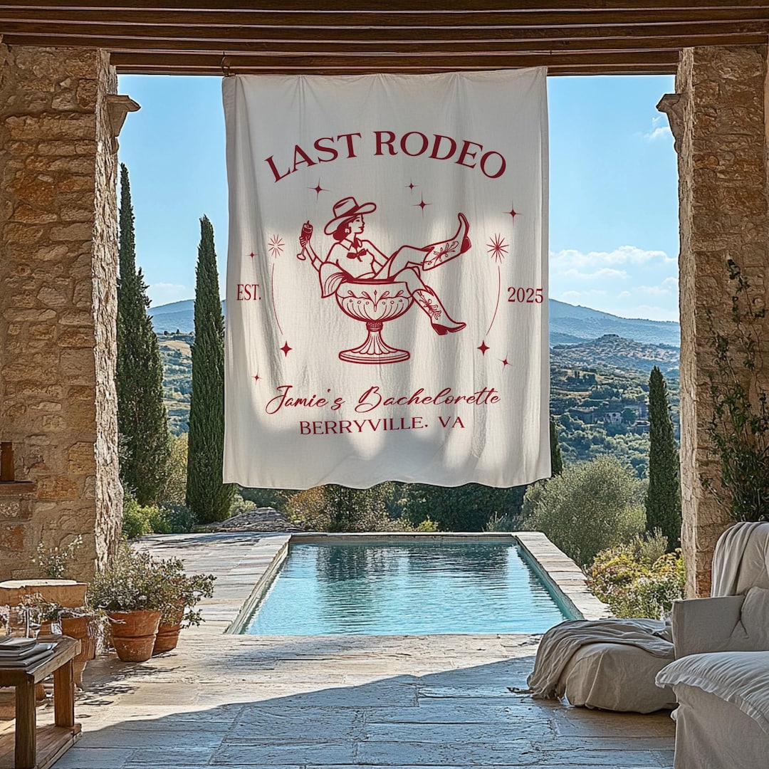 Last Rodeo Bachelorette Tapestry, Cowgirl Bachelorette Banner, Custom ...