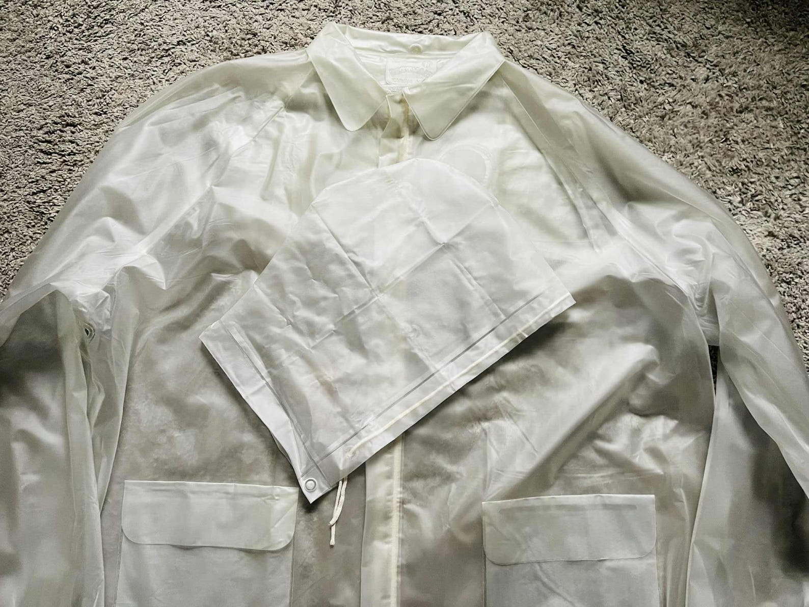 Vintage Bestmaid Men's XL Retro Clear Plastic Hooded Rain Coat W ...