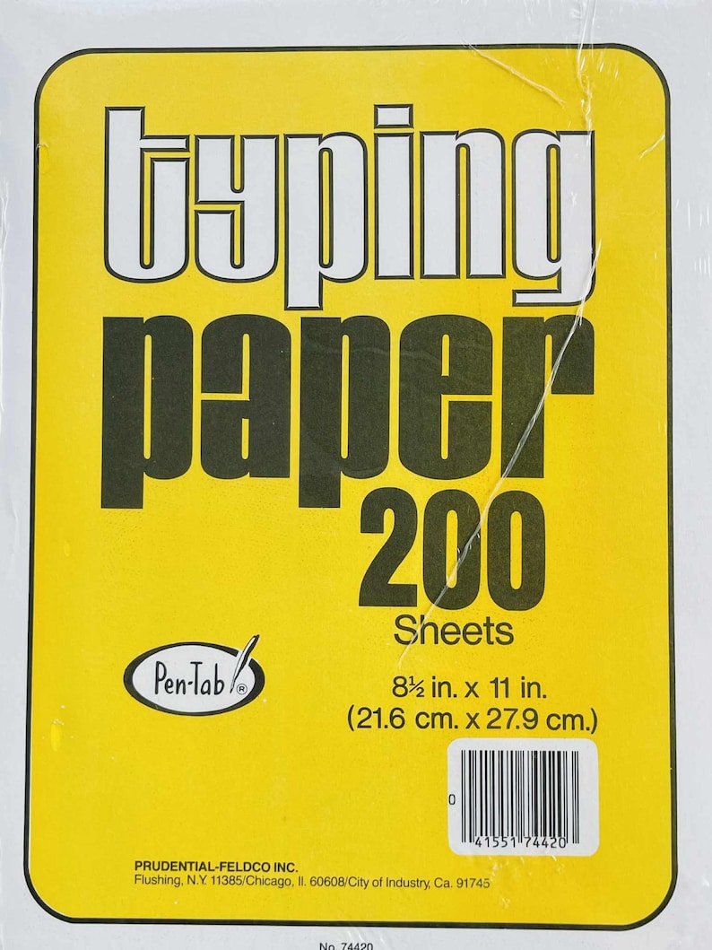 Vintage Pen-tab Typing Paper 200 Sheets 8.5" X 11" NOS New - Etsy