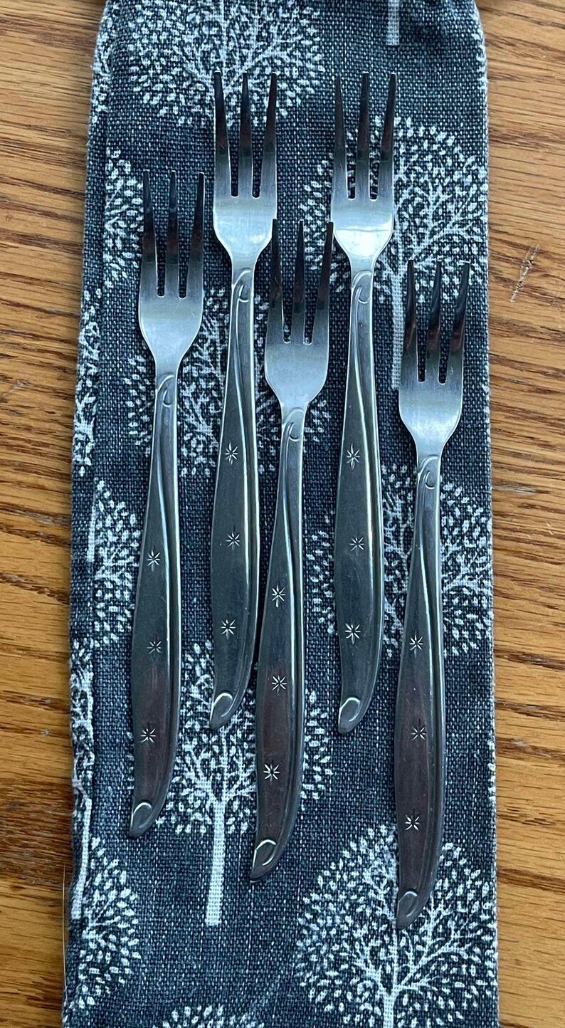 5 Vintage Stainless Steel Atomic Starburst Star Appetizer Hors D'oeuvre ...