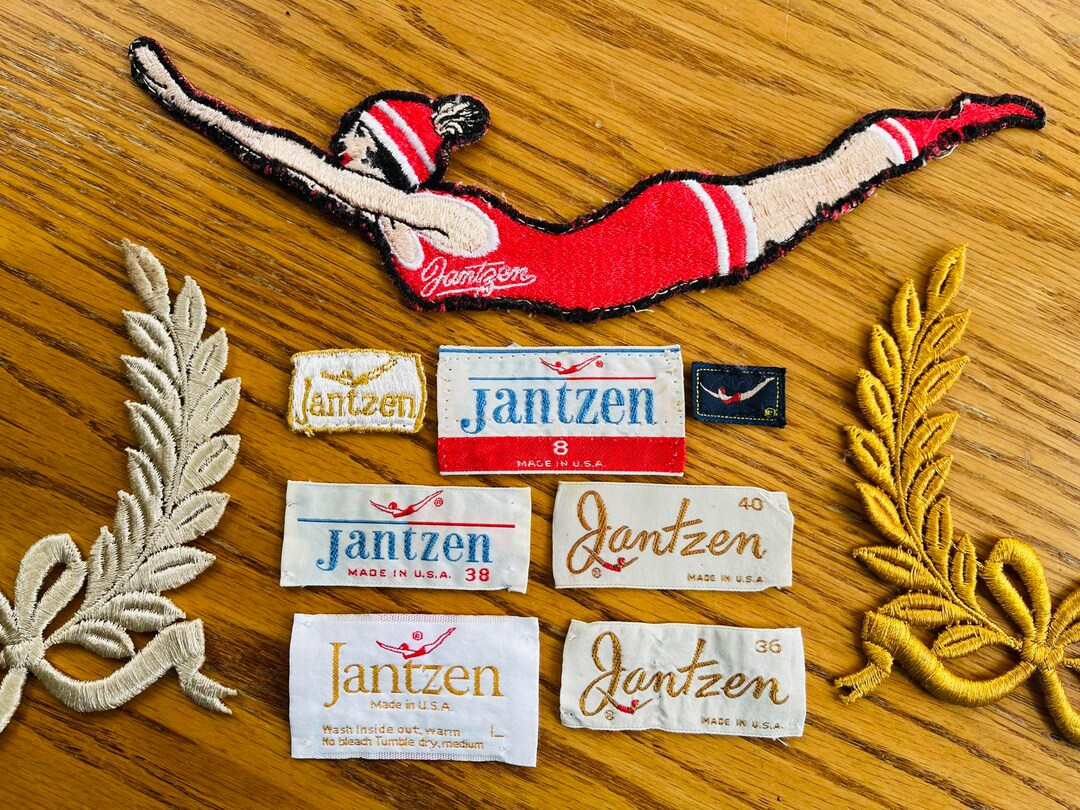 10 1950's Vintage Set of Jantzen Clothing Labels "the Red Diving Girl ...