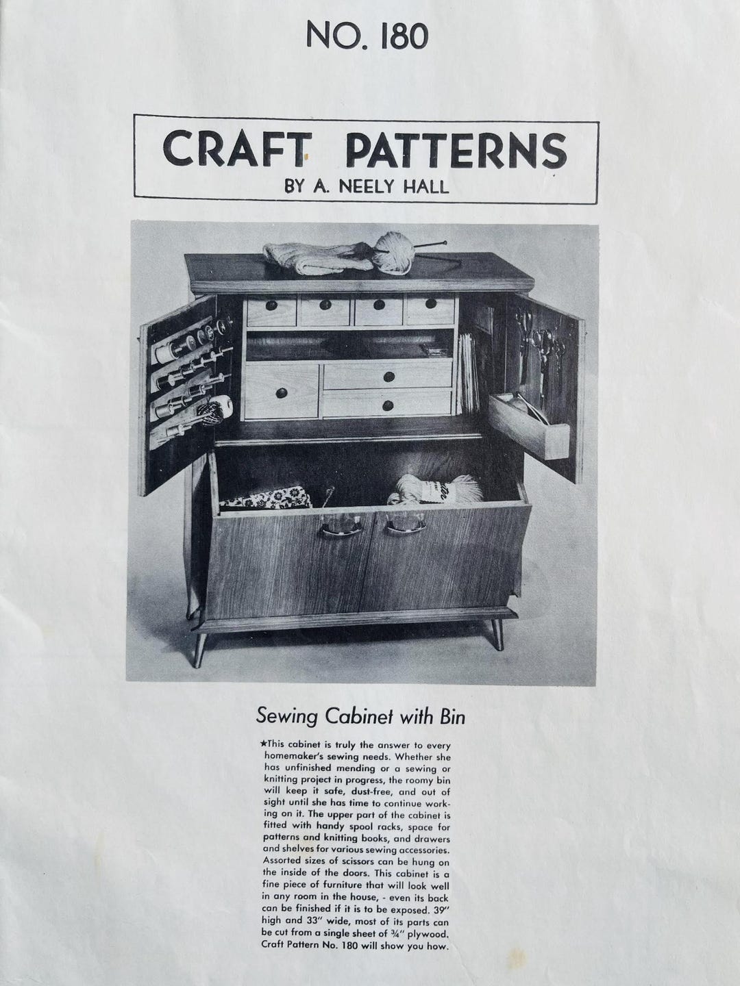 Vintage 1966 Mail Order Craft Patterns No. 180 by Neely Hall Complete ...