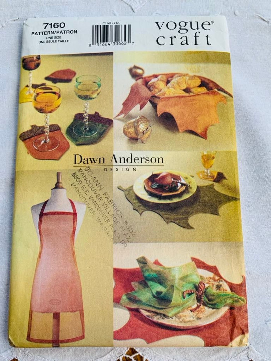 Vintage 1999 Uncut Vogue Craft Sewing Pattern 7160 Dawn Anderson Design ...