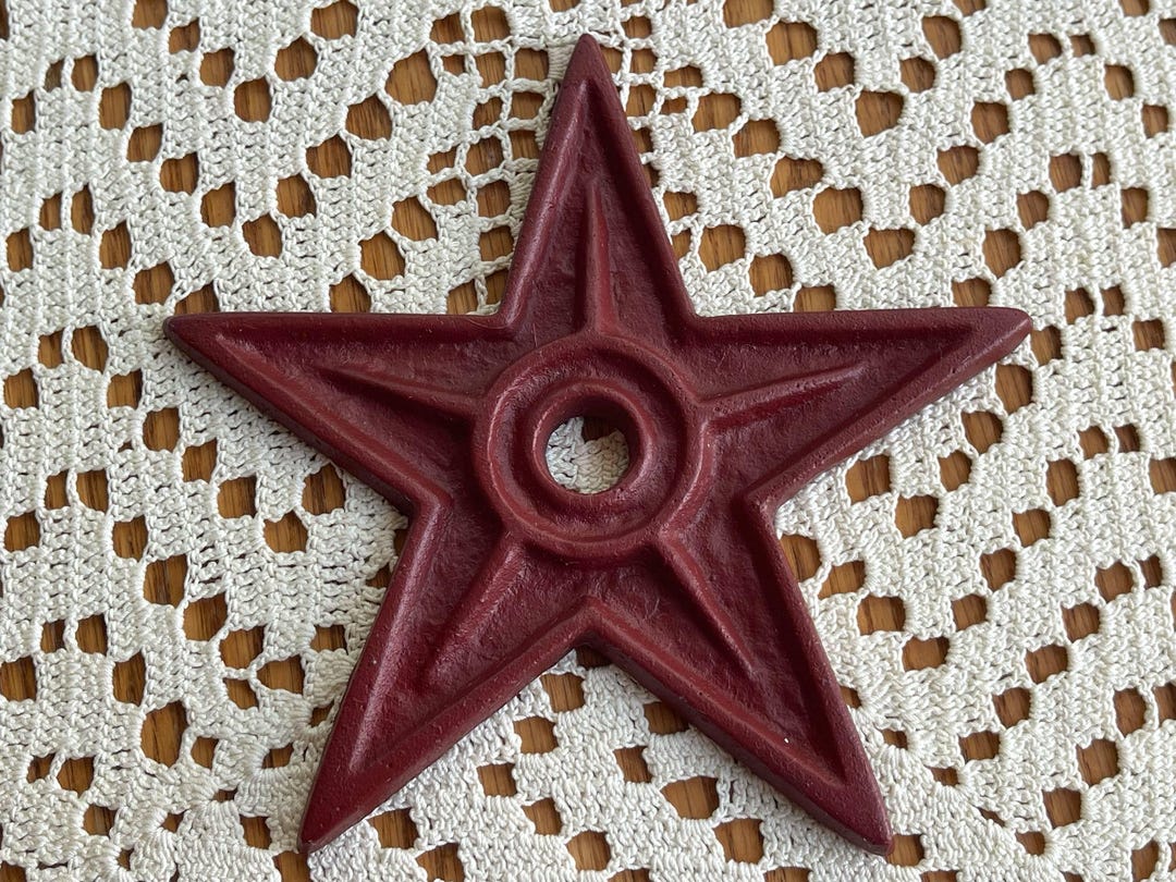 Vintage Cast Iron Red Star Wall Hanging Home Decor Western Nautical ...