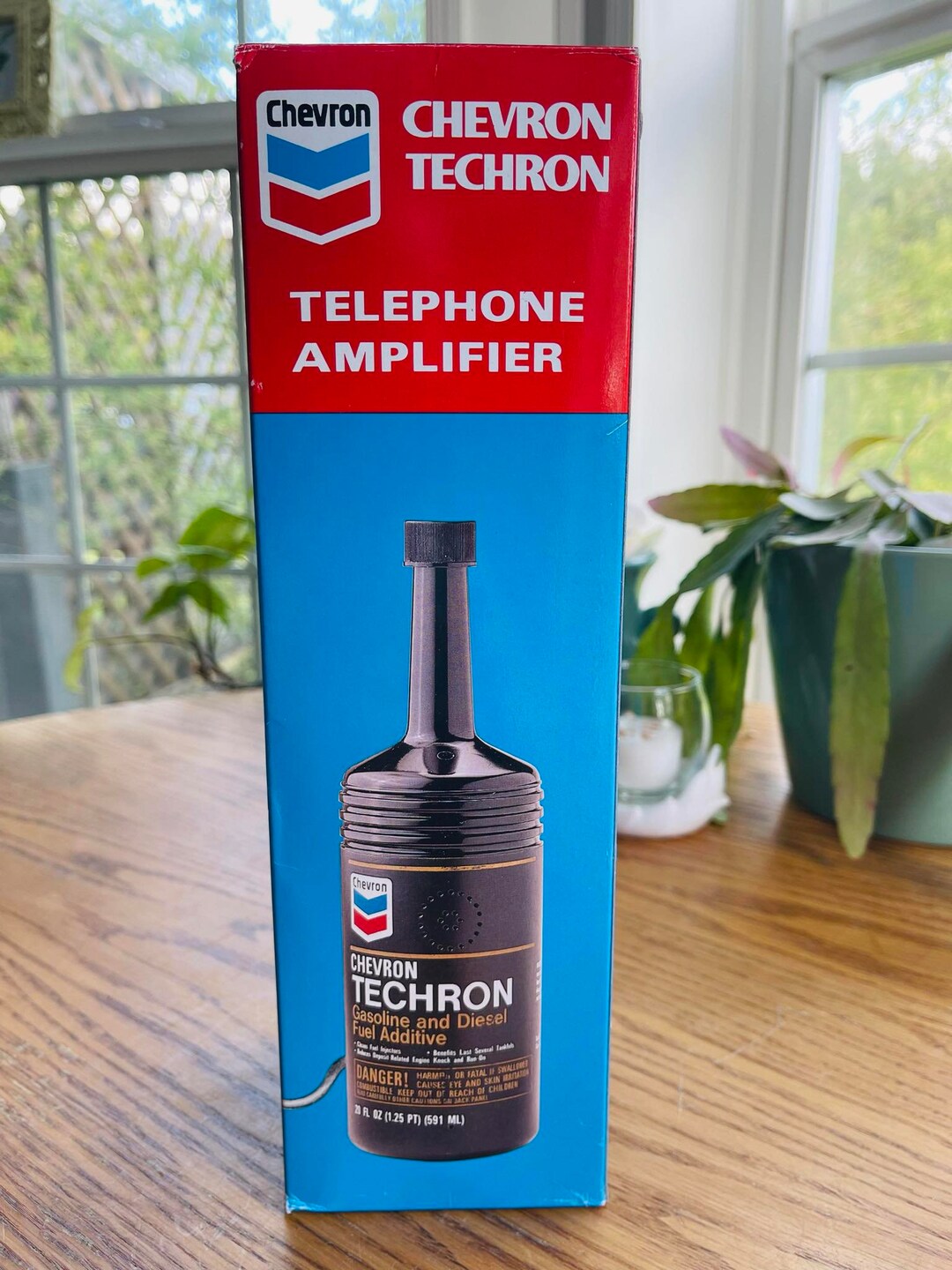 Vintage 1987 NOS Chevron Techron Land Line Telephone Amplifier Novelty ...