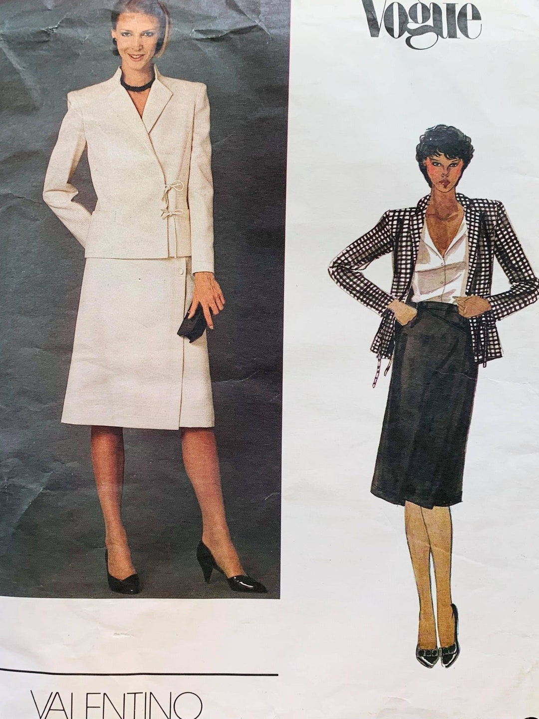 Vintage Vogue 2622 Sewing Pattern: Valentino Jacket & Skirt, Size 14 - Etsy