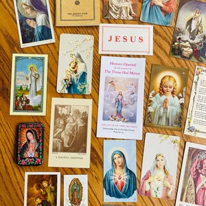25 Vintage Antique Assorted Religious Catholic Mother Mary Saints Jesus ...