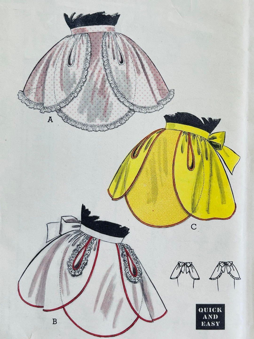 Vintage 1950's Uncut Butterick Sewing Pattern 6743 Women's One Size 3 ...