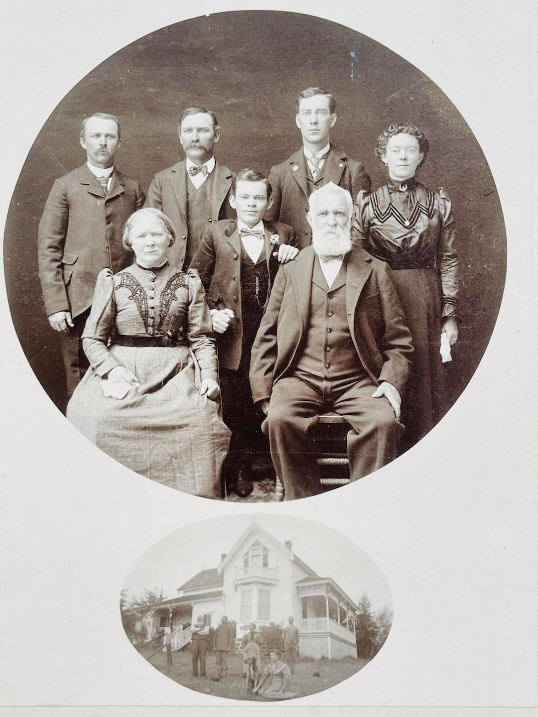 Antique 1900s Family Cabinet Card Photo: Matted Cardboard Portrait - Etsy