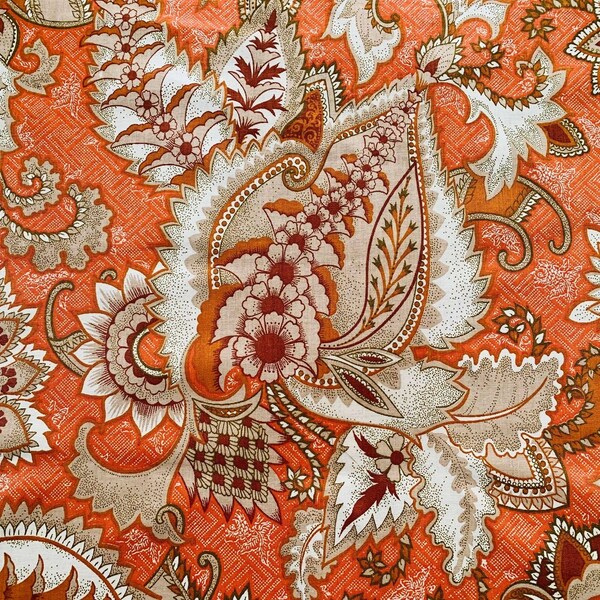 Orange Floral Fabric - Etsy