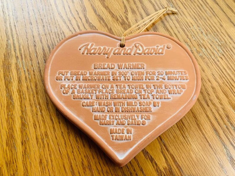 Vintage Harry and David Terra Cotta Clay Heart Shaped Bread - Etsy