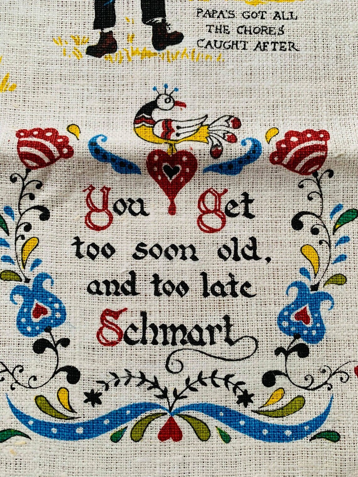 Vintage NEW Kay Dee Hand Prints 100% Pure Linen Tea Towel - Etsy