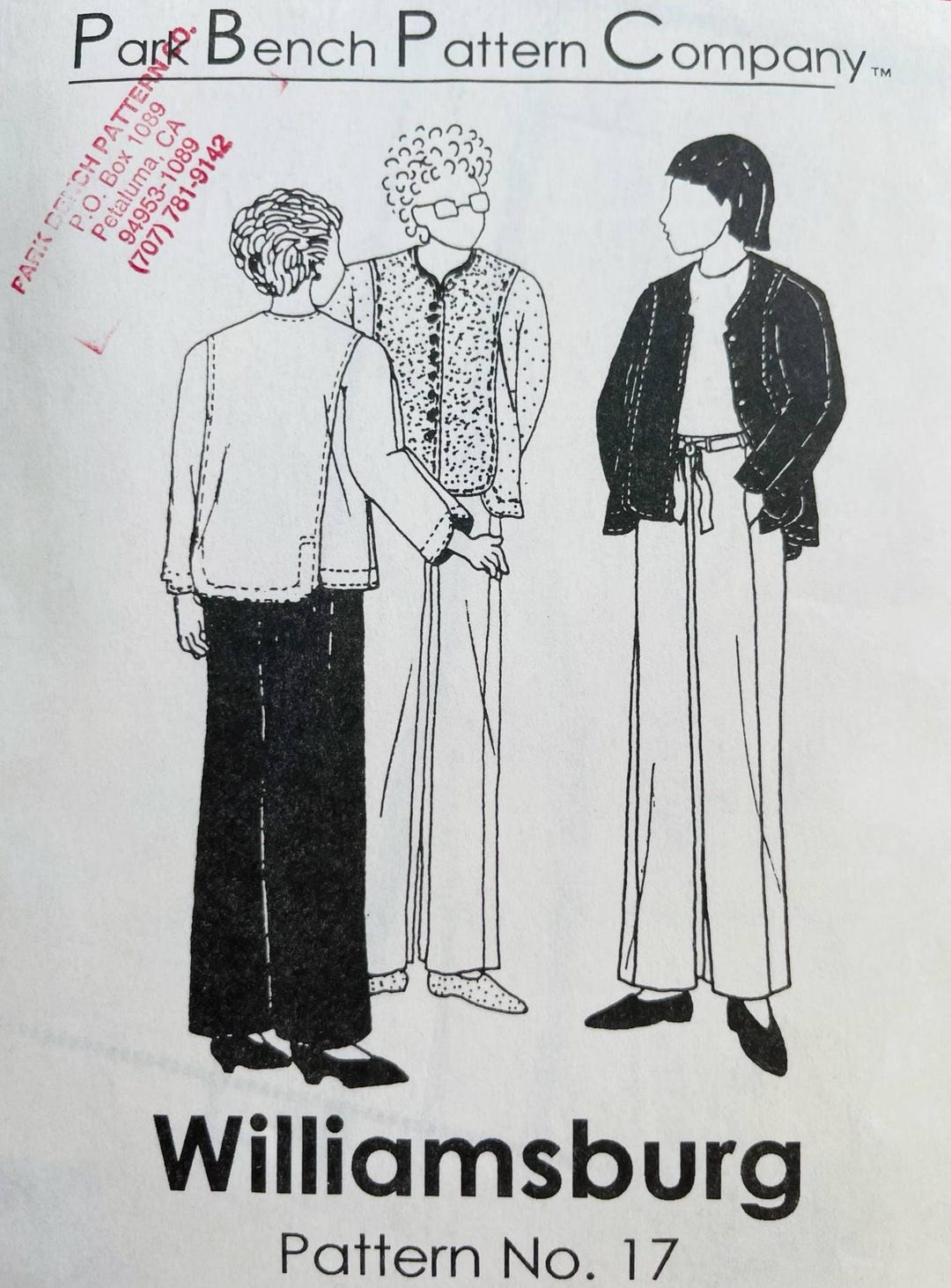 Vintage 1998 Uncut Park Bench Sewing Pattern Company Williamsburg #17 ...