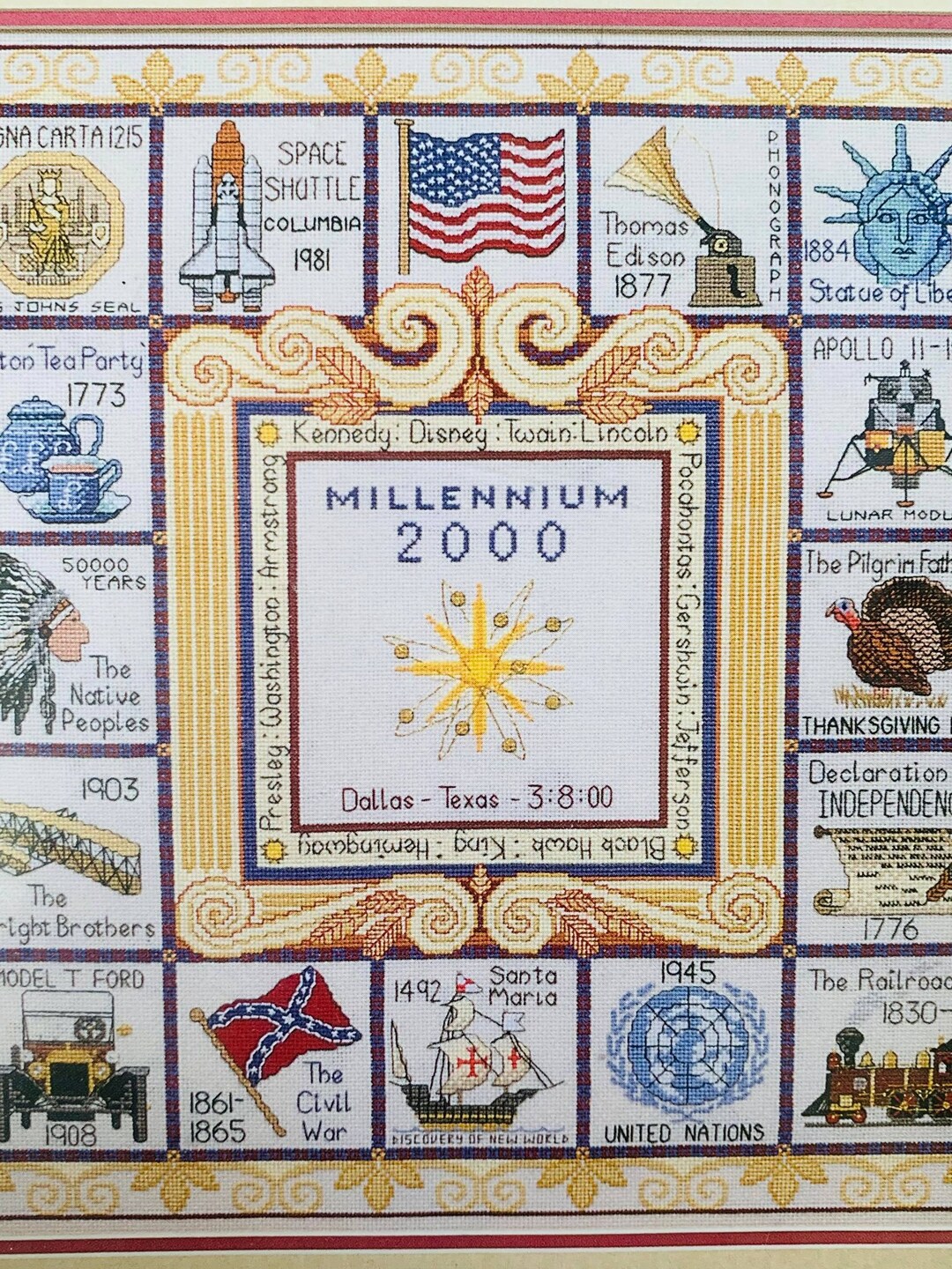 Vintage 1999 Millennium Sampler Cross Stitch Kit (17.5" X 17.5") - Etsy