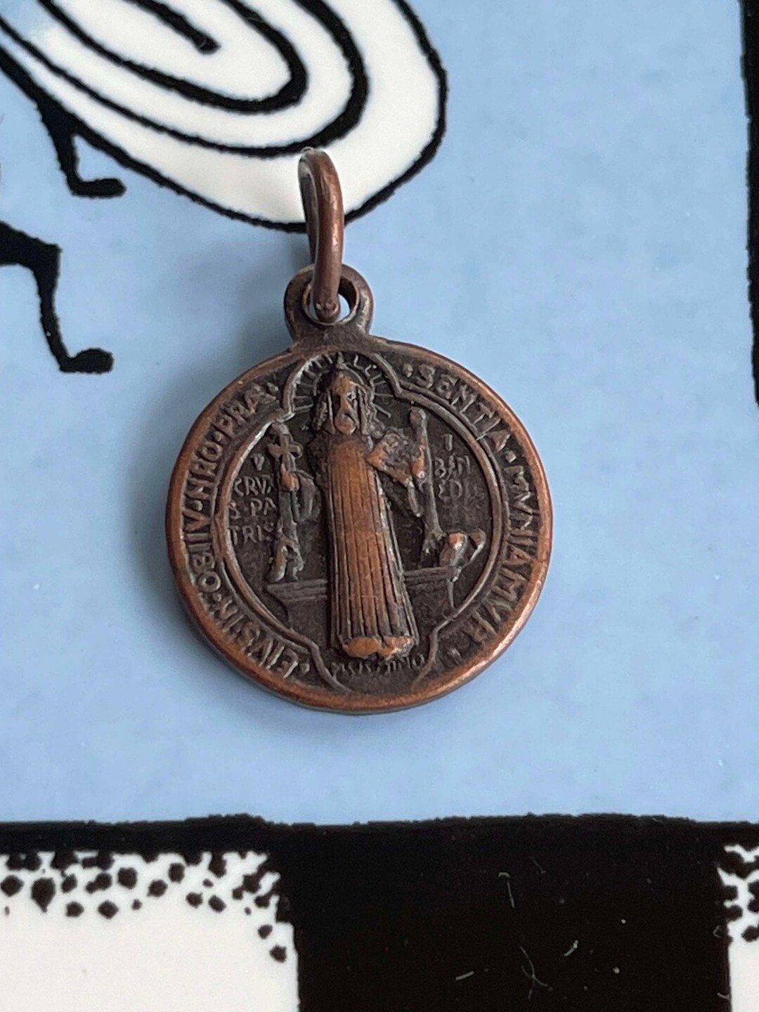 Vintage St. Benedict Holy Religious Medal Medallion Protection Catholic ...